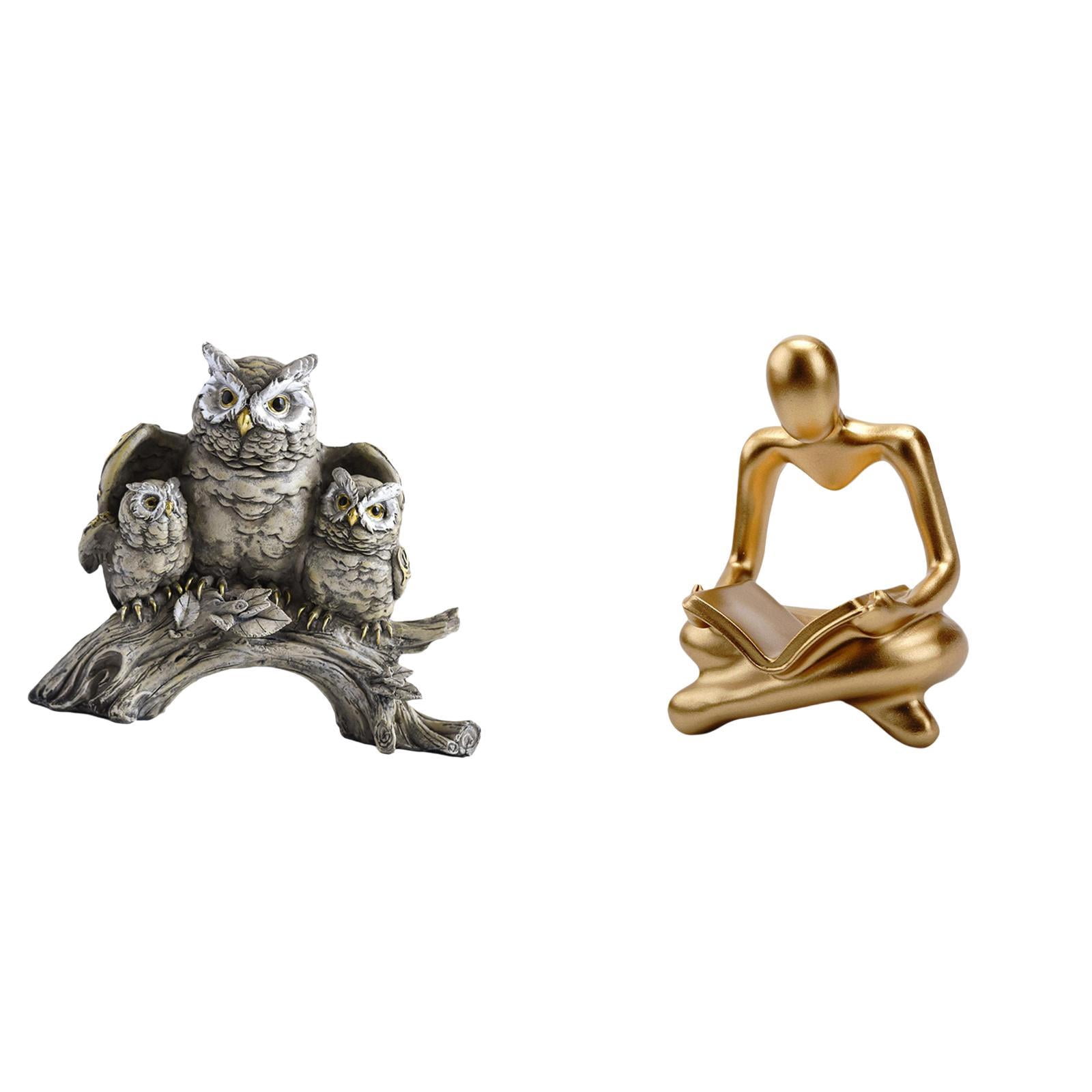 CoudarTitie Owl Figurines Abstract Thinker Statue Human Figurine ...