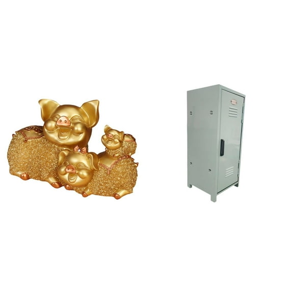 CoudarTitie Pig Figurine Desktop Figurine Storage Bin Mini Locker ...