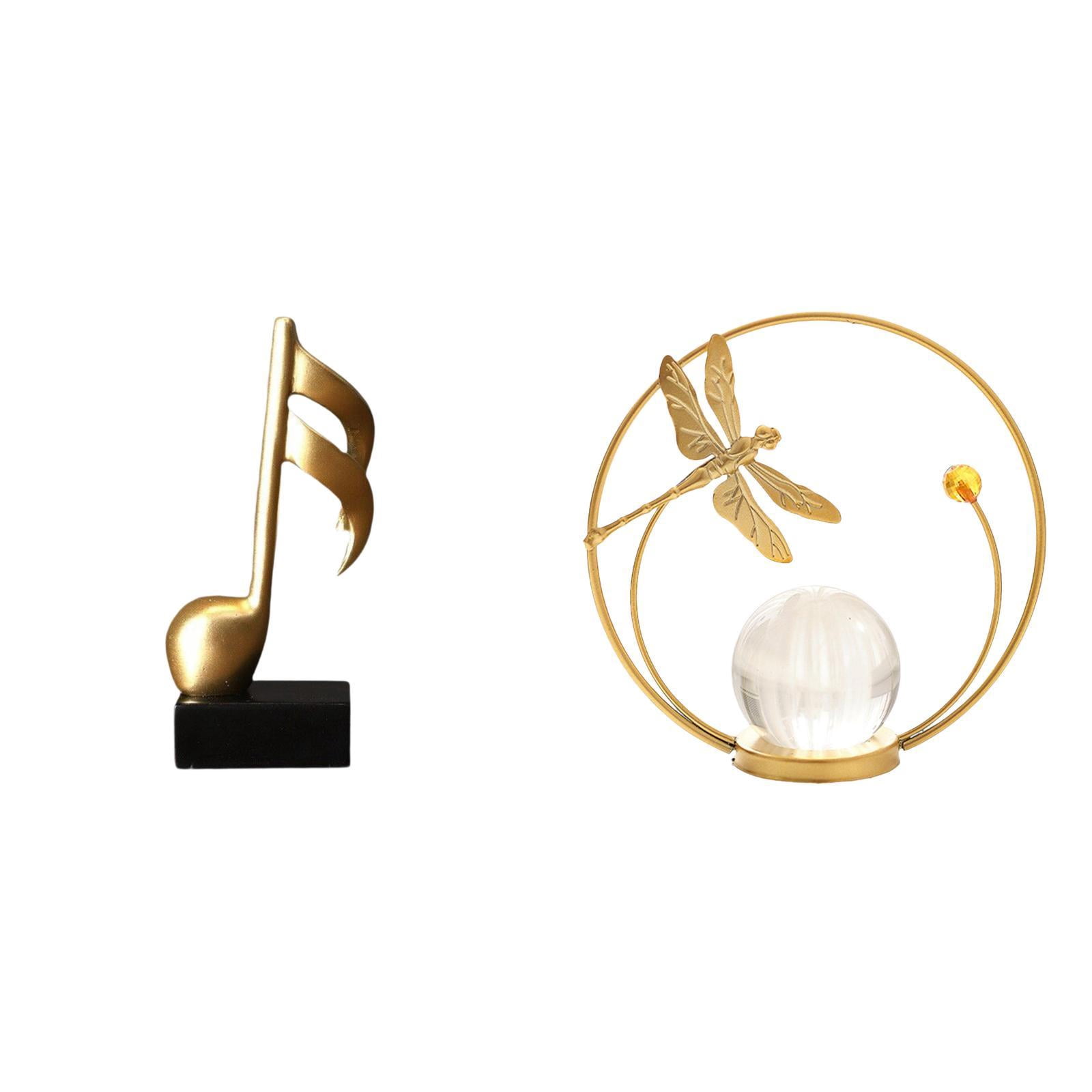 CoudarTitie Resin Music Note Crystal Ball Sculpture Metal Figurine ...