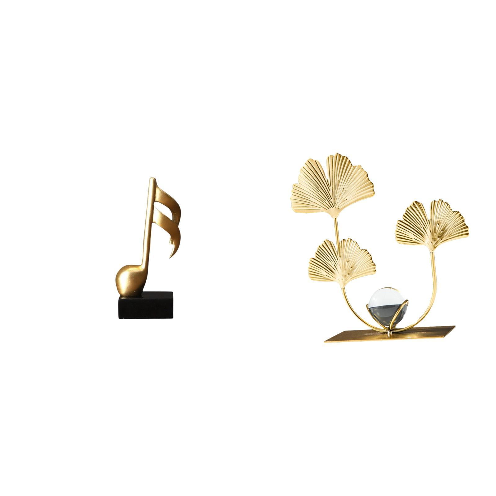 CoudarTitie Resin Music Note Leaf Sculpture Creative Tabletop Ornament ...