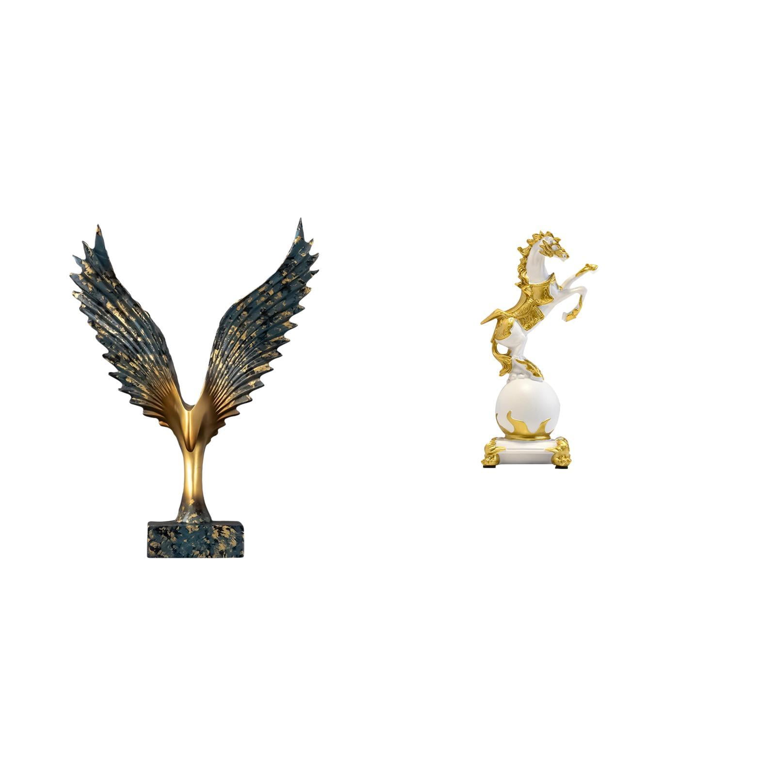 CoudarTitie Resin Spreading Wing Horse Statue Sculpture Feng Shui ...