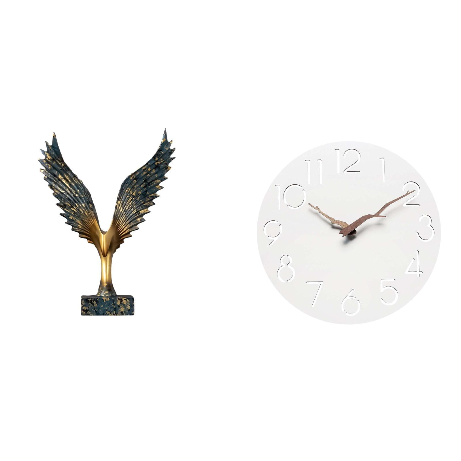 CoudarTitie Resin Spreading Wing Wall Clock Sculpture Feng Shui ...
