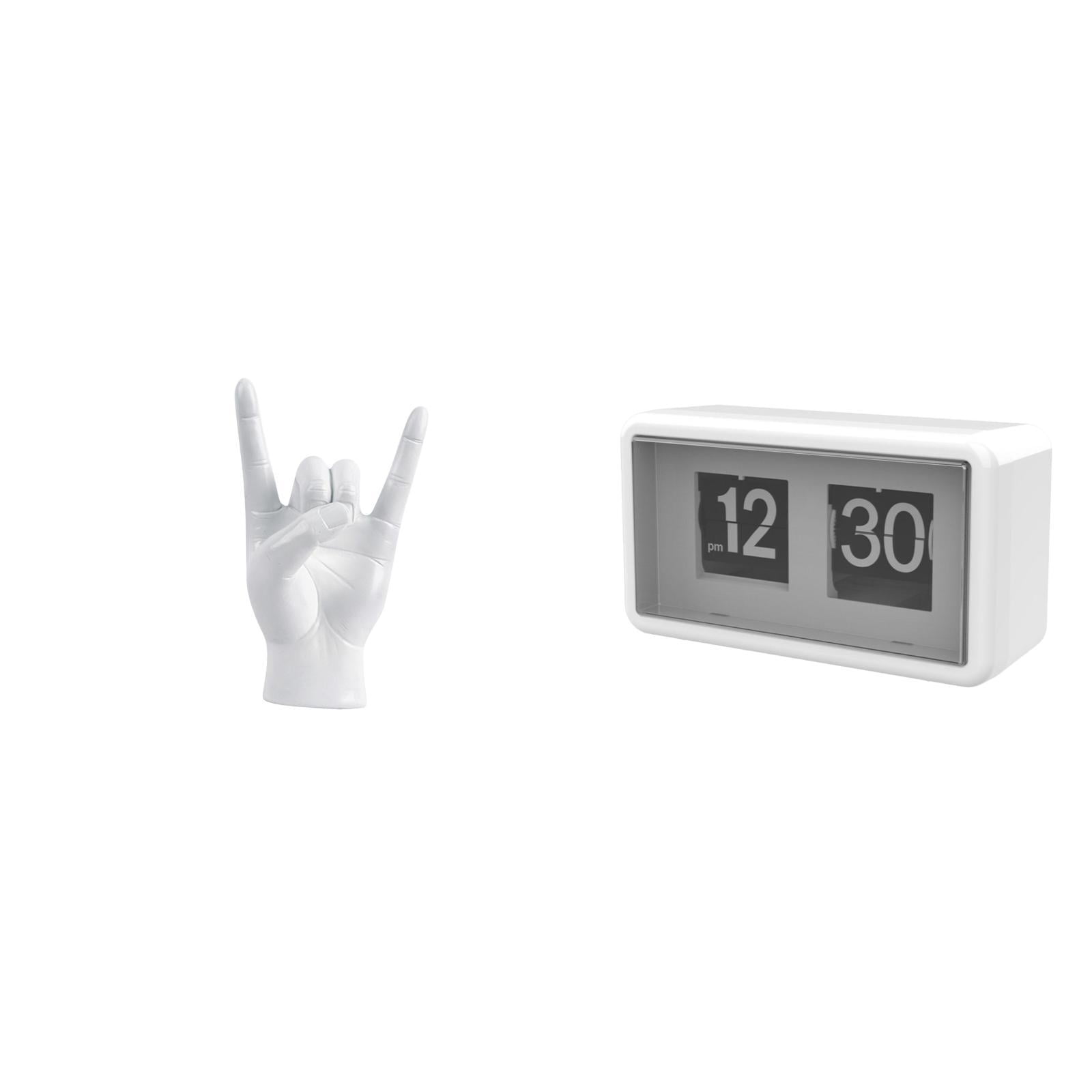 CoudarTitie Rock Hand Gesture Flip Clock Statue Creative Hand Sign ...