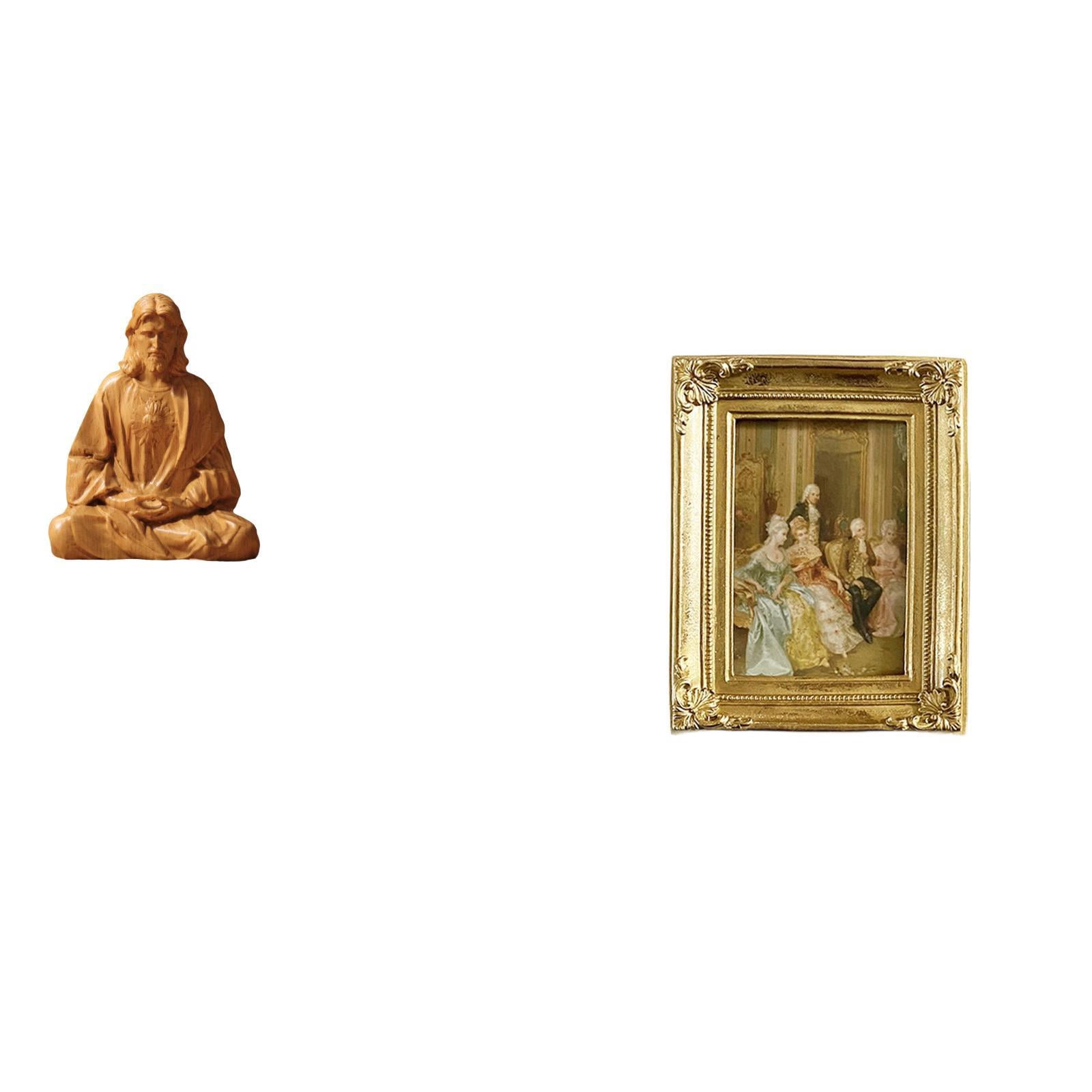 CoudarTitie Sacred Heart Jesus Statue Resin Photo Frame Collectible ...