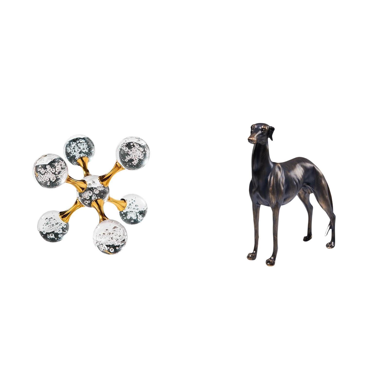 CoudarTitie Sphere Greyhound Dog Figurine Tabletop Ornament Modern ...