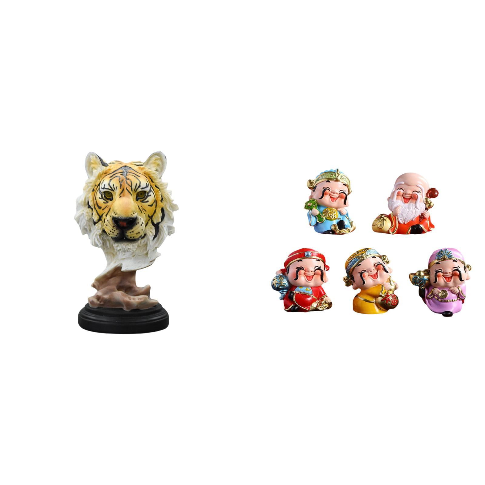 CoudarTitie Tiger Head God of Fortune Animal Figurine Crafts Modern ...