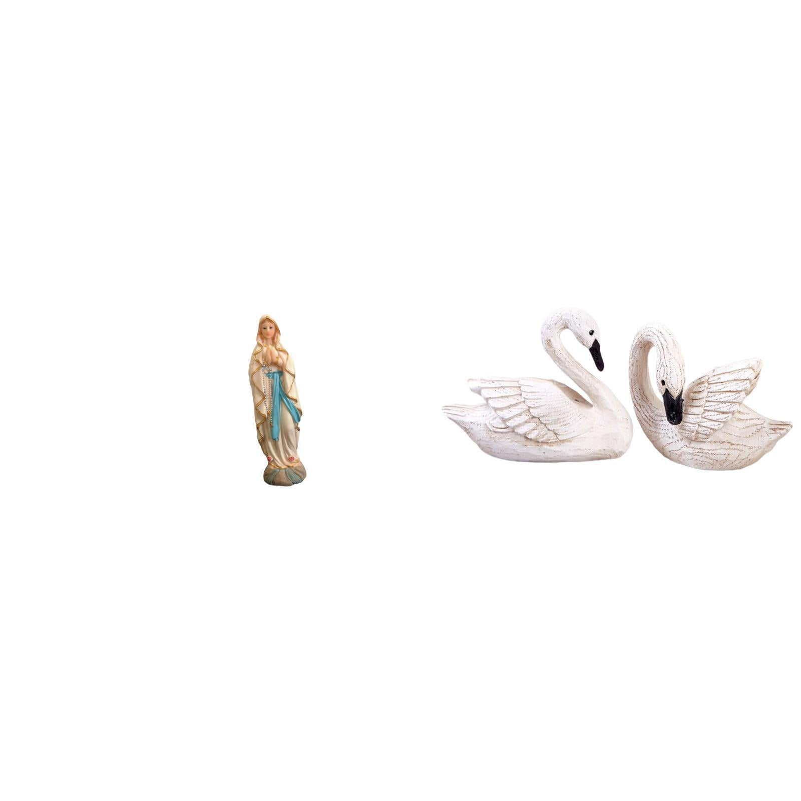 CoudarTitie Virgin Mary Swan Statue Decorative Artwork Resin Figurine ...