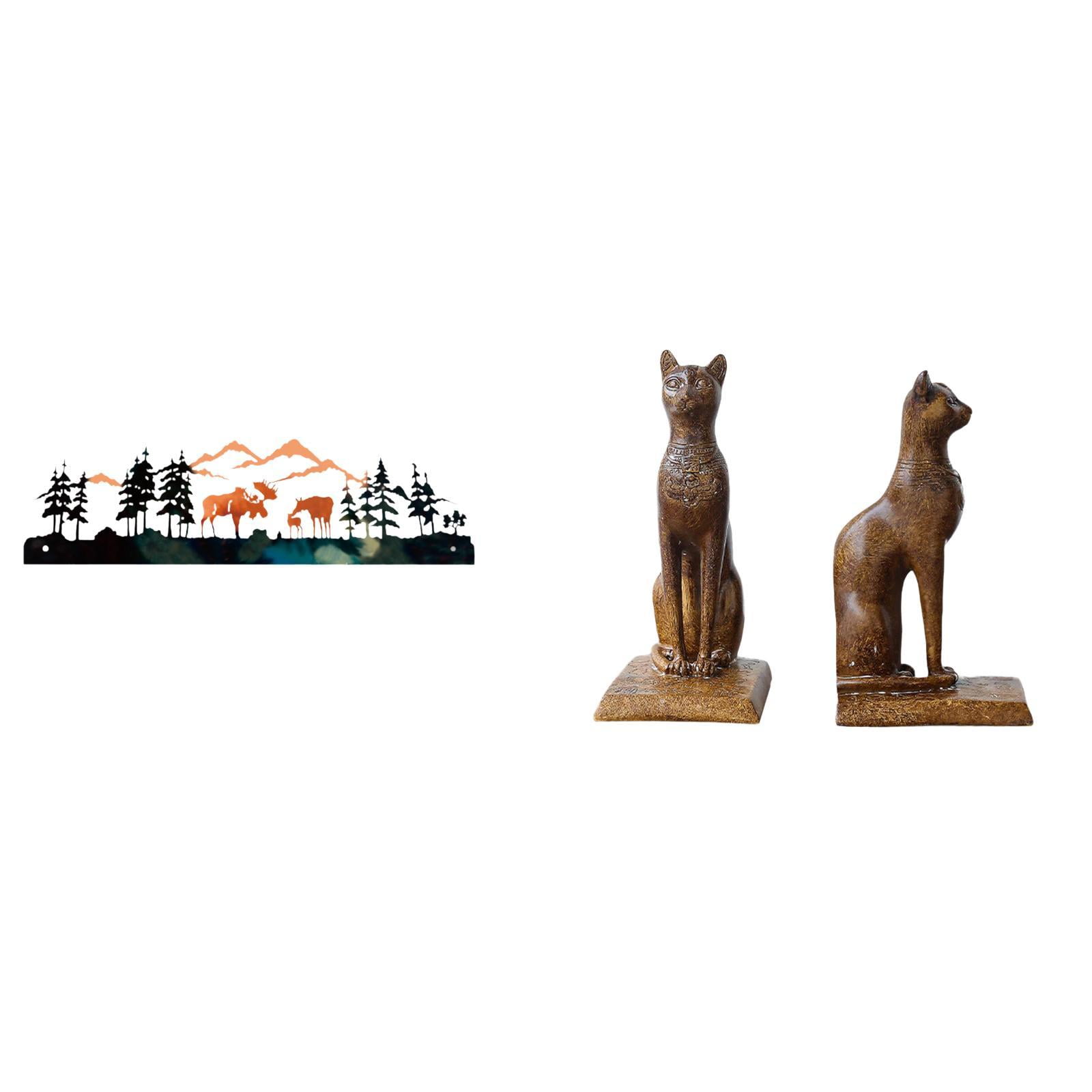 CoudarTitie Wall Sculpture Metal Flowers Art Tabletop Figurine Cat ...