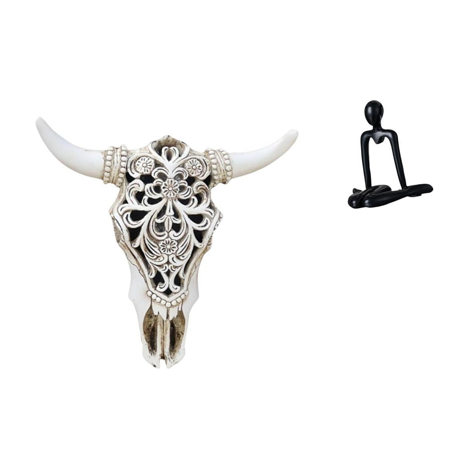 CoudarTitie Wall Sculpture Resin Cow Head Wall Decor Abstract Statue ...