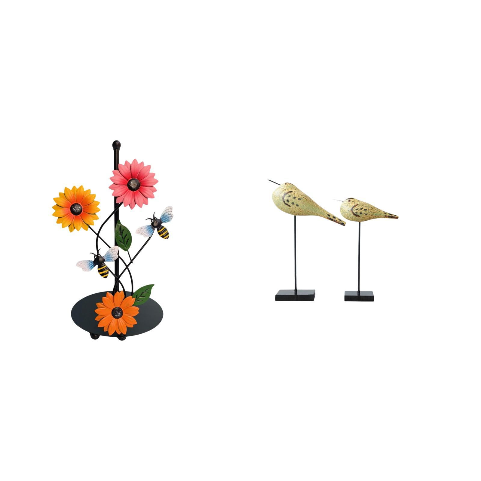 CoudarTitie Wood Bird Paper Towel Holder Dispenser Non Slip Vertical ...