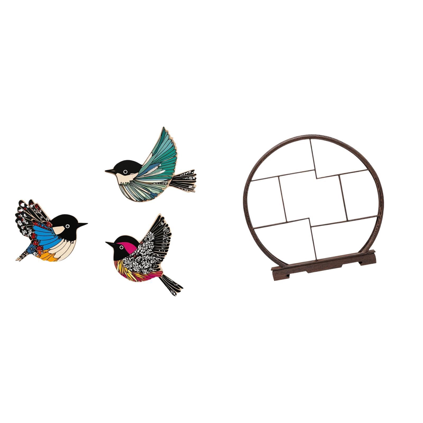 CoudarTitie Wooden Bird Wall Art Display Stand Organizer for Home ...