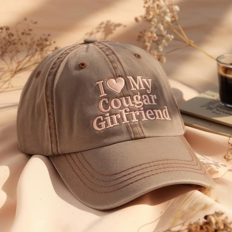 Cougar Wife Love Quote Embroidered Washed Baseball Cap, Soft Everyday ...