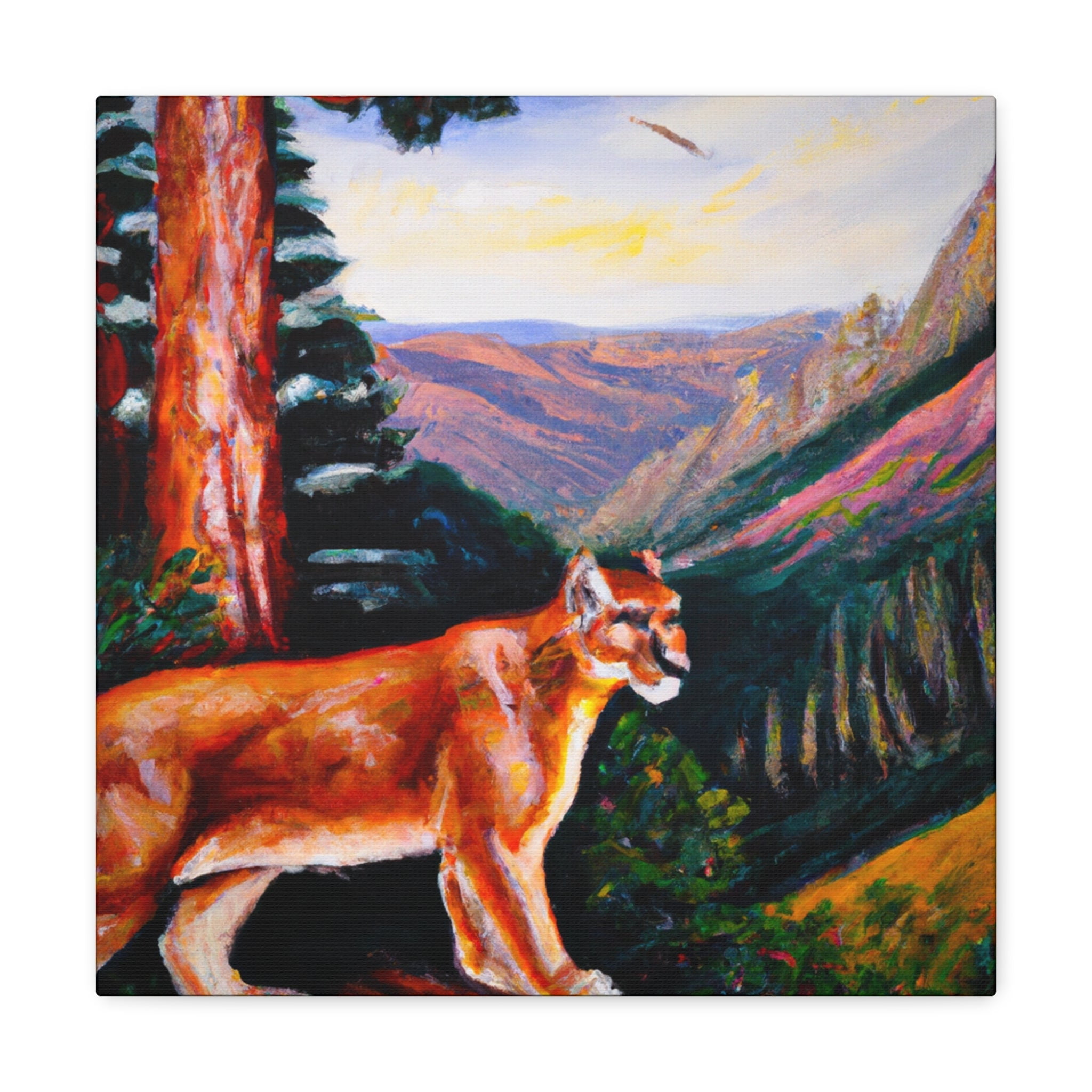 Cougar in Post-Impressionism - Canvas - Walmart.com