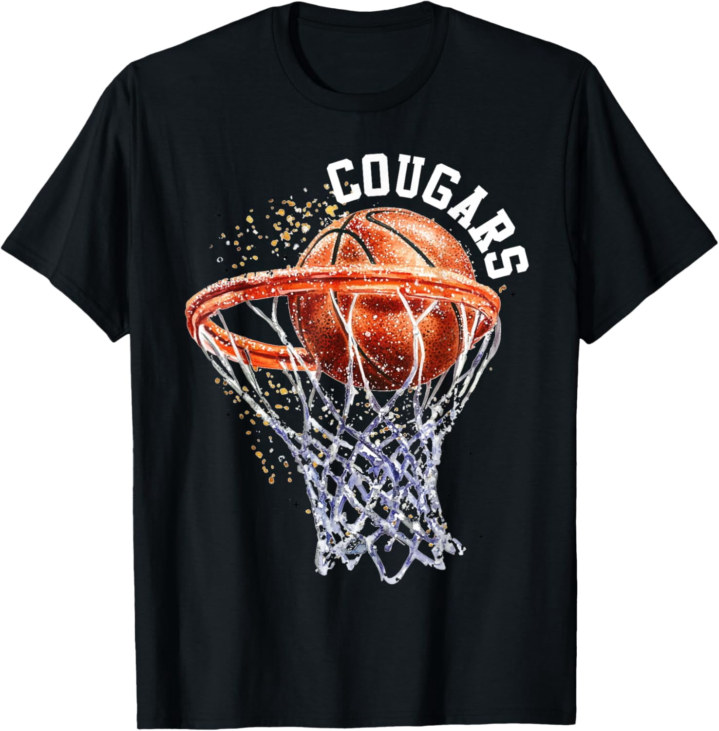Cougars Basketball Hoop Basketball Mom Cougar Pride Mascot T-Shirt Tops ...