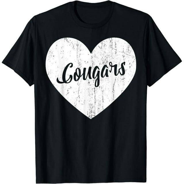 Cougars School Sports Fan Team Spirit Mascot Cute Heart Gift T-Shirt - Walmart.com