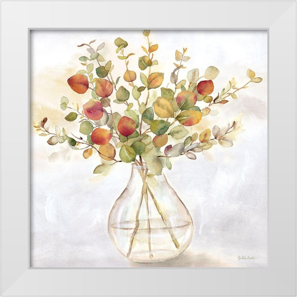 Coulter, Cynthia 26x26 White Modern Wood Framed Museum Art Print Titled - Eucalyptus Vase spice ...
