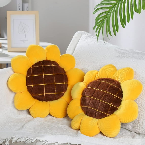 Coume 2 Pieces 3D Sunflower Flower Floor Pillow Seating Cushion Mat ...