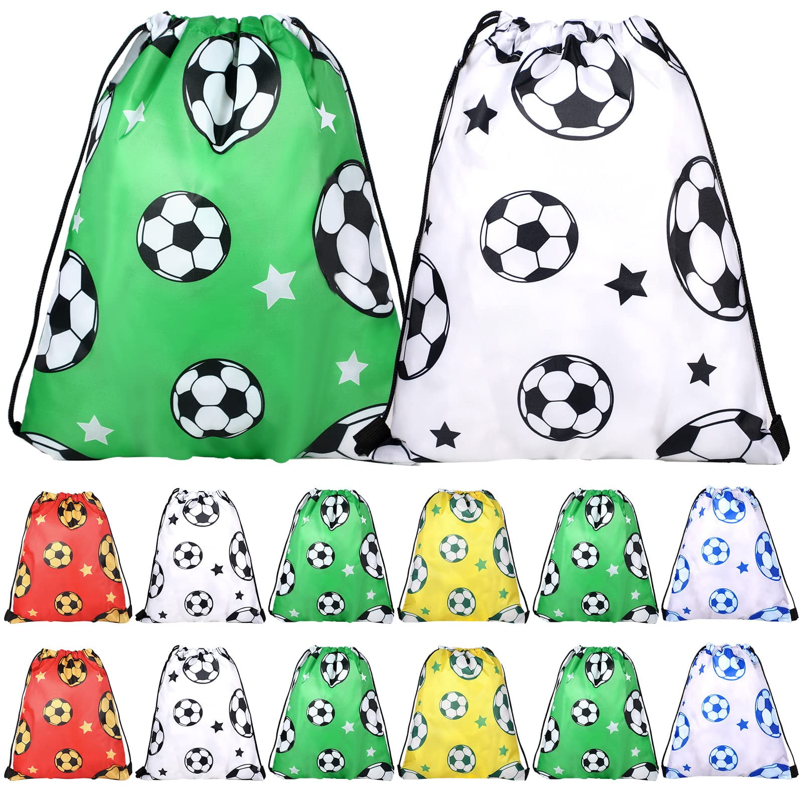Coume 20 Pack Soccer MMF7 Drawstring Bags 12 x 10 Inch Portable Sports ...
