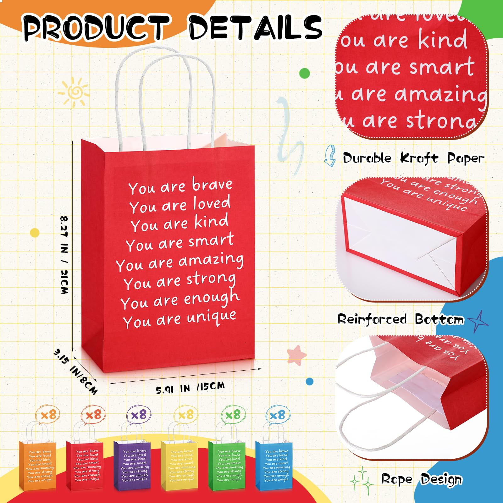 Coume 48 Pcs AJH3 End of the Year Gifts Bags for Students Inspiration ...
