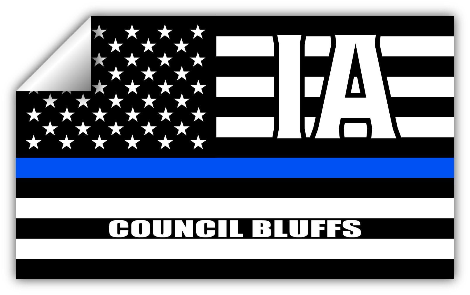 Council Bluffs IA Iowa Pottawattamie County Thin Blue Line Stealthy USA ...