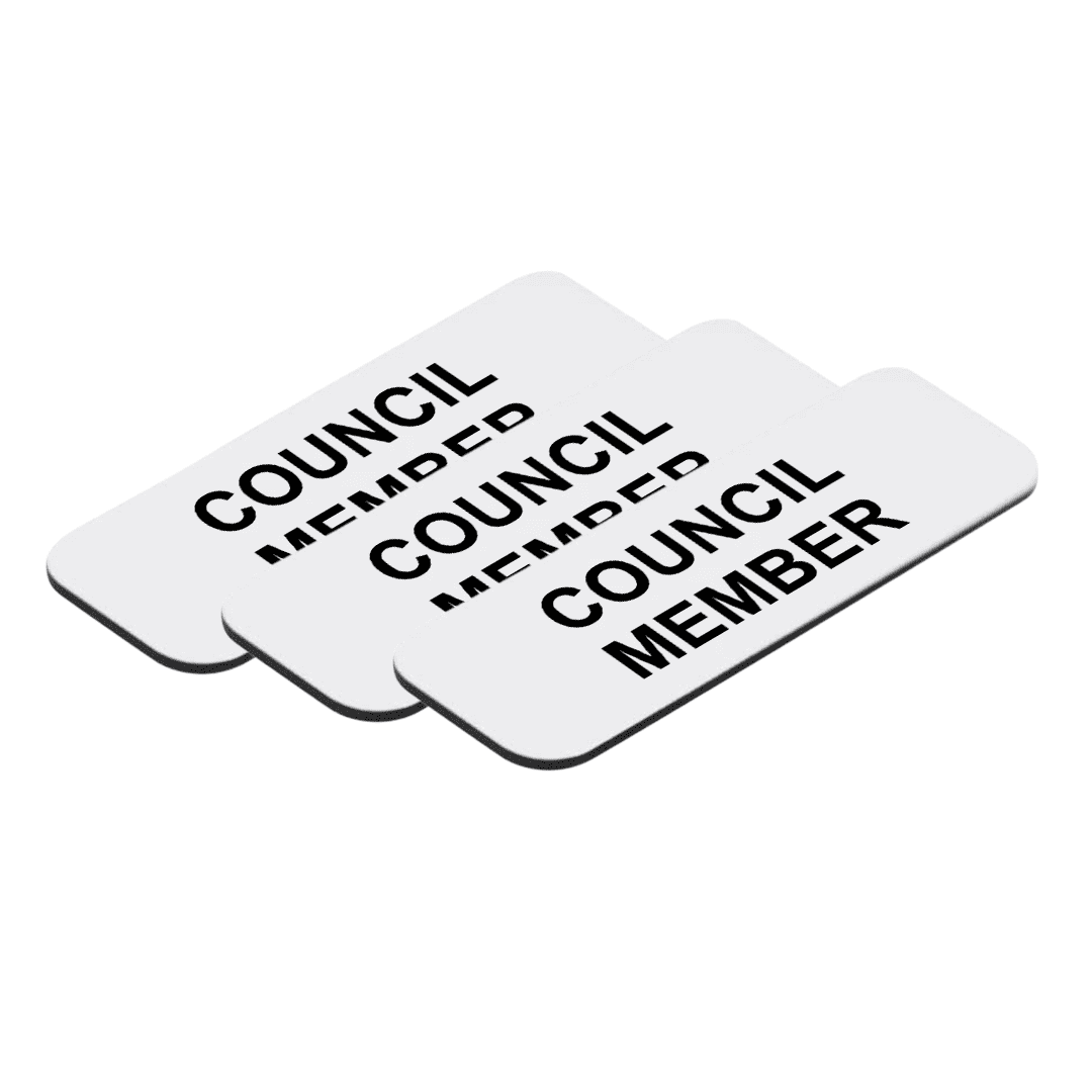 Council Member 1 x 3" Name Tag/Badge, White, (3 Pack) - Walmart.com