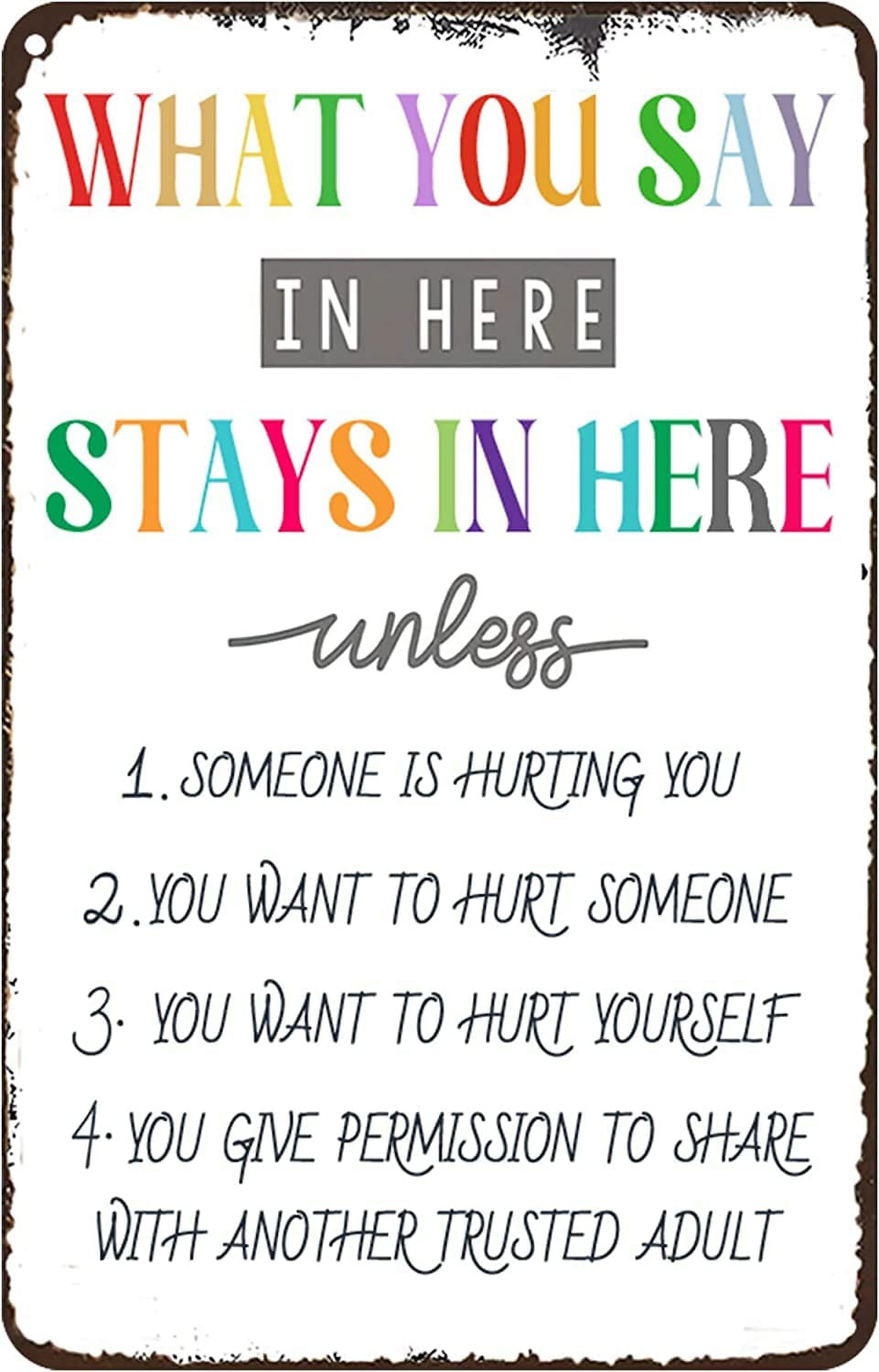 Counseling Office Confidentiality Poster What You Say in Here Metal Tin ...