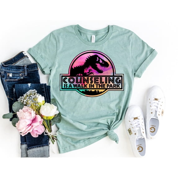 Counseling is a Walk in the Park Dinosaur Shirt School Counselor Tee ...