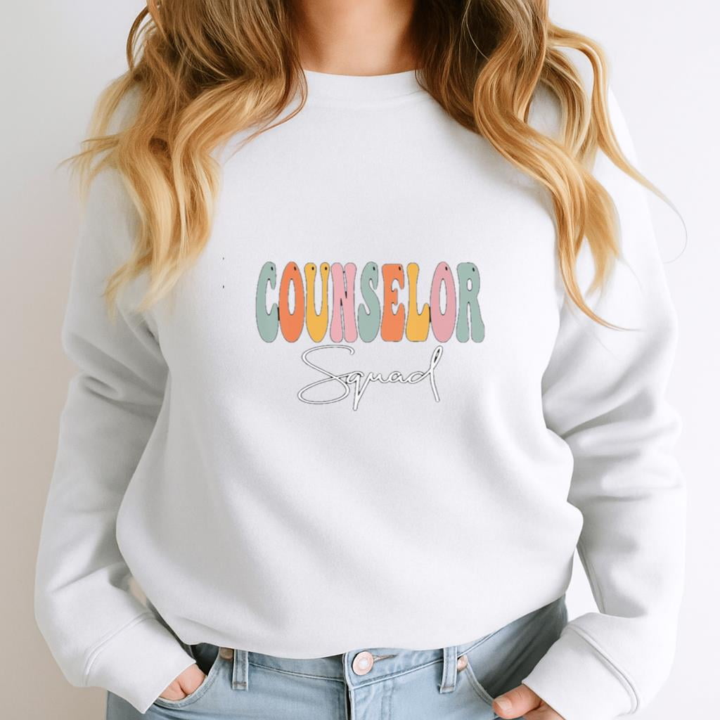 Counselor Squad Funny Retro Groovy Happy First Day Of School Graphic G2025 Unisex Sweatshirt, Up ...