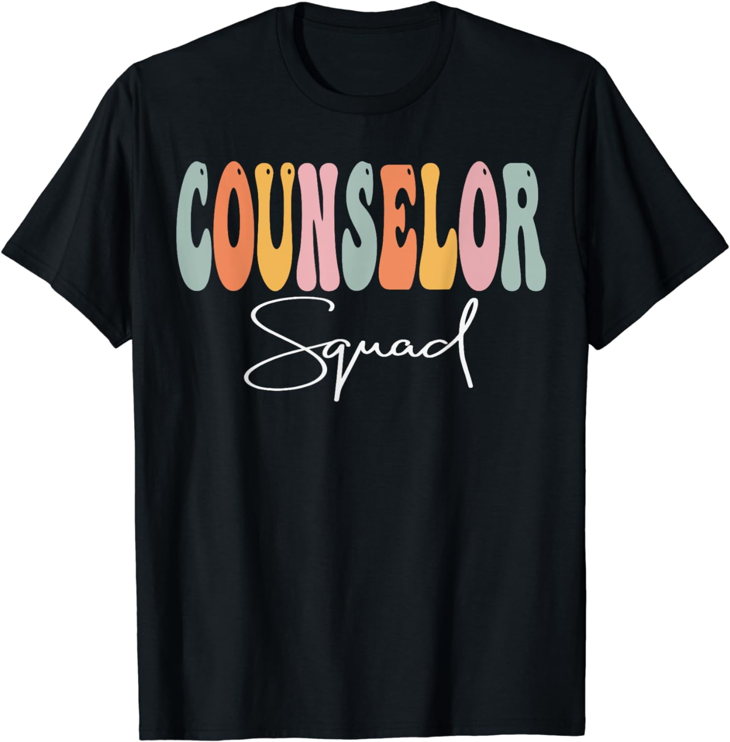 Counselor Squad Retro Groovy Women Happy First Day Of School T-Shirt ...