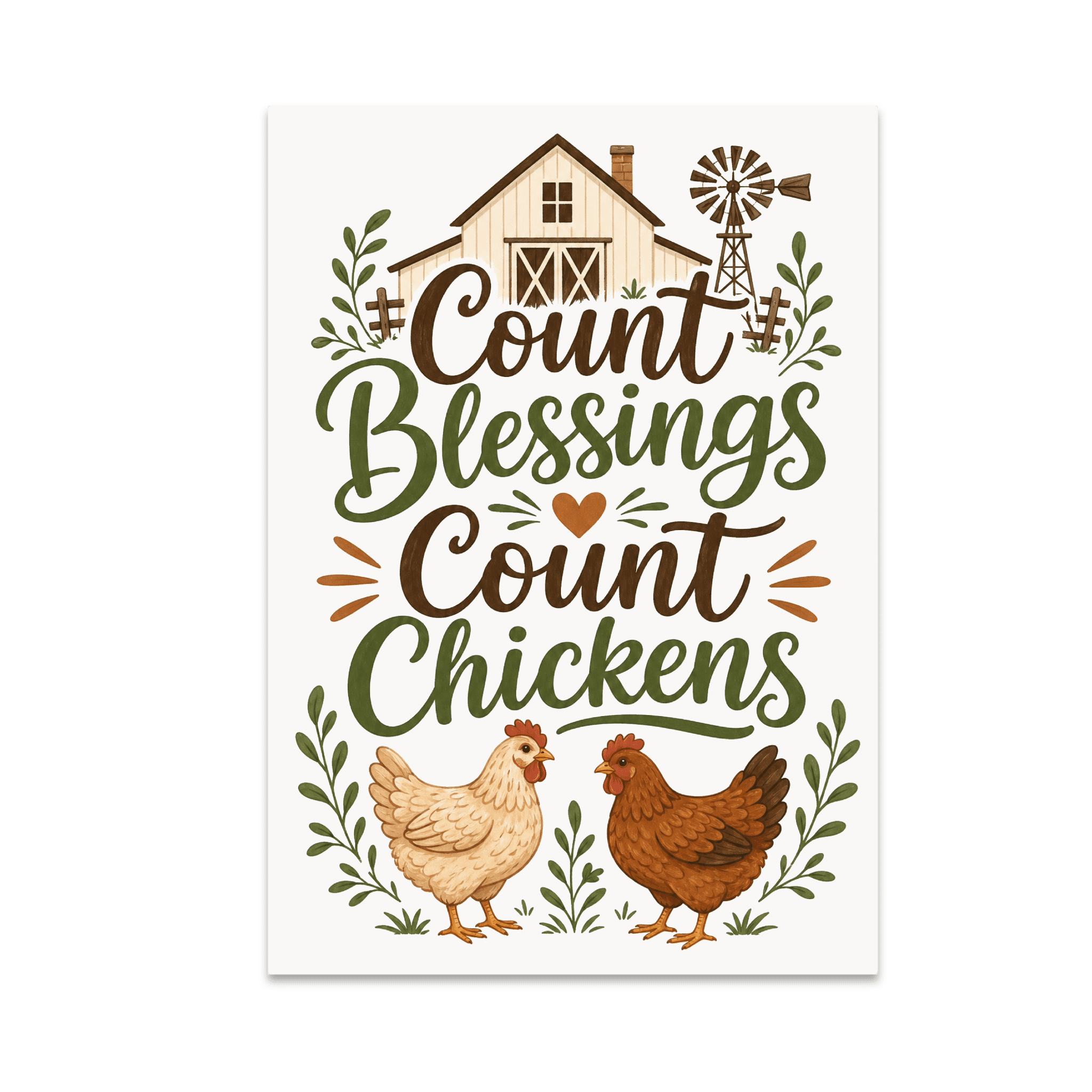 Count Blessings Count Chickens - Farm Decor Enthusiast - 13x19 Poster ...
