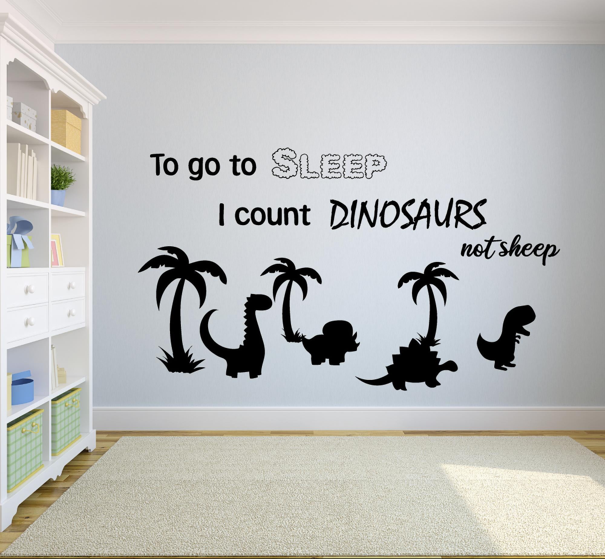 Count Dinosaurs Not Sheep Cute Dino Jurassic World Wall Sticker Art ...