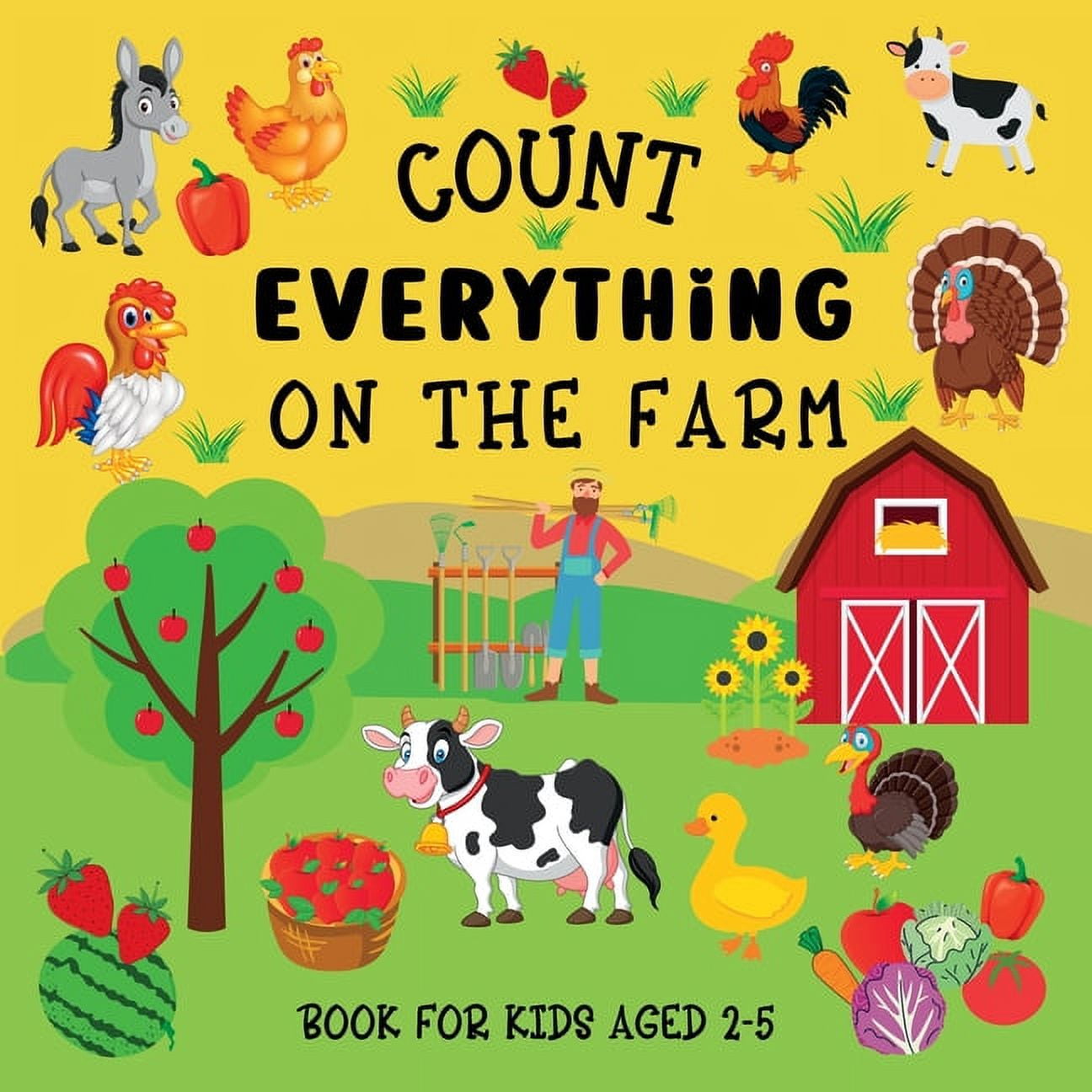Count Everything On The Farm: Book For Kids Aged 2-5, (Paperback ...