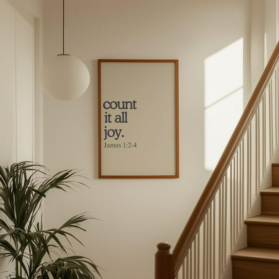 Count It All Joy Poster James 1:2-4 Scripture Wall Art Inspirational ...