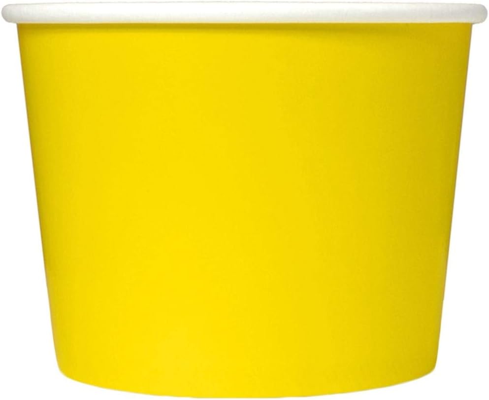Count] Yellow Disposable Ice Cream Bowls - 12 oz Paper Ice Cream Cups ...