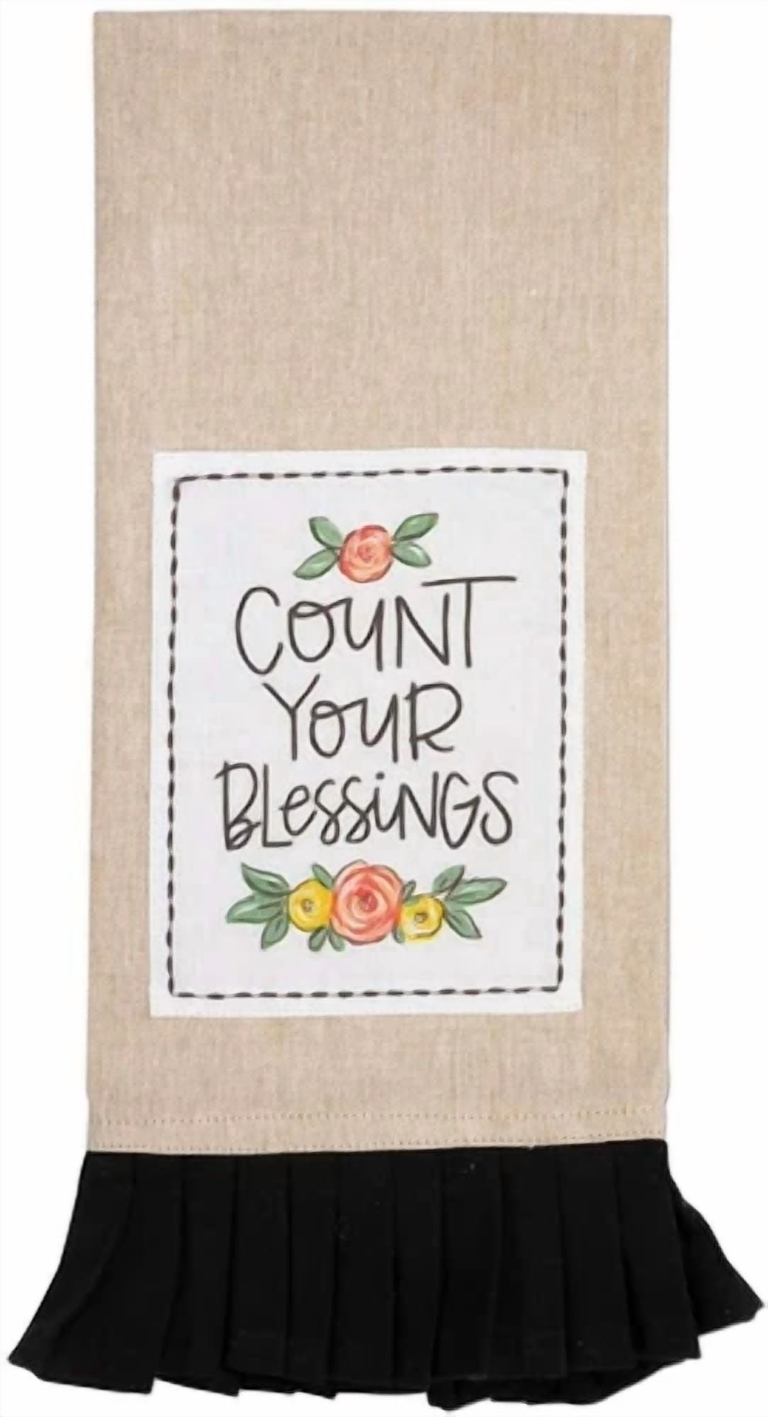 Count Your Blessings Cotton Kitchen Tea Towel Brownlow New 18 X 28 ...