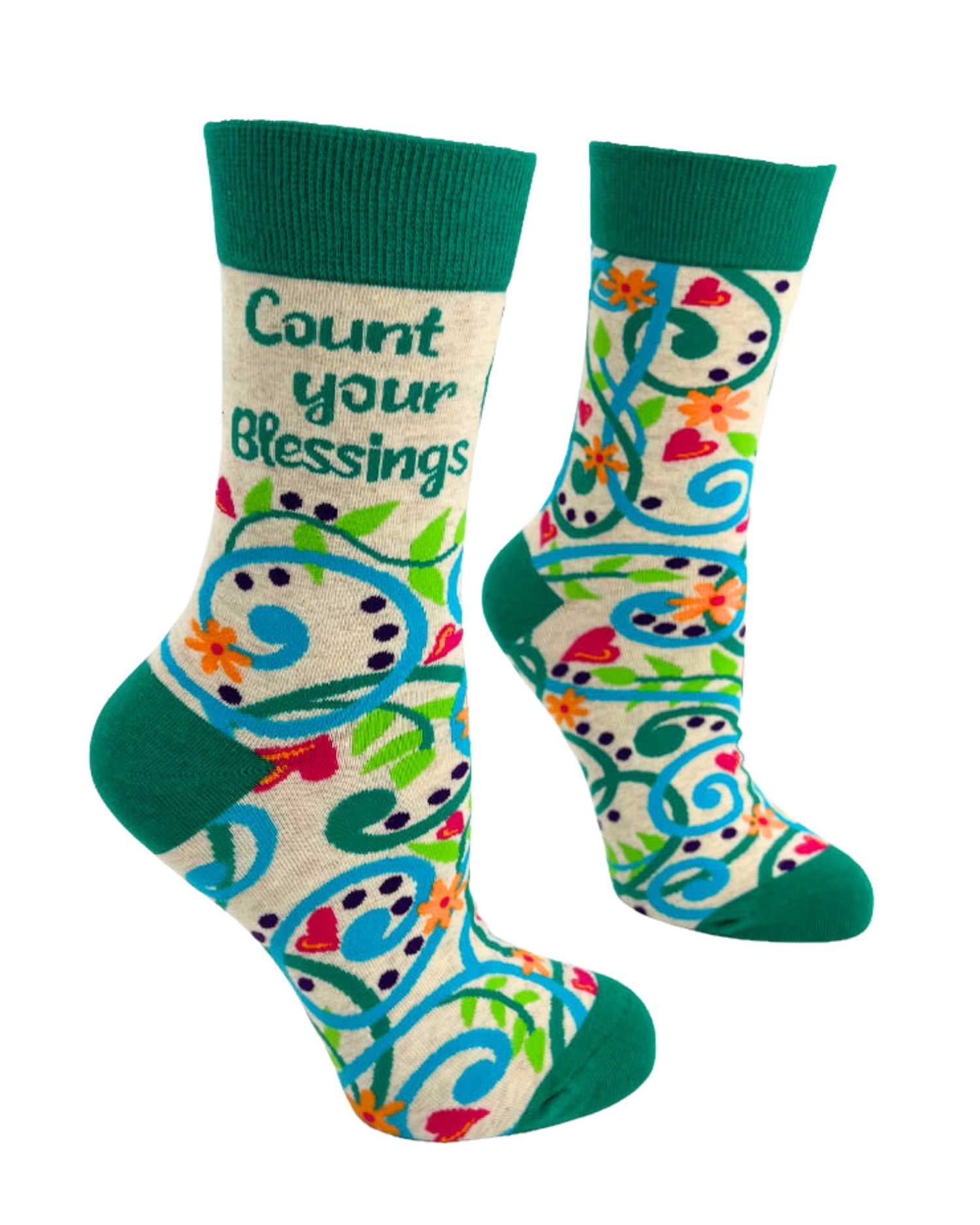 Count Your Blessings Inspirational Novelty Crew Socks for Women ...