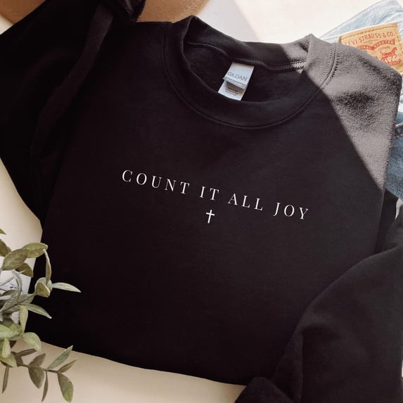 Count it All Joy Bible Verse TShirt Christian Crewneck - Walmart.com