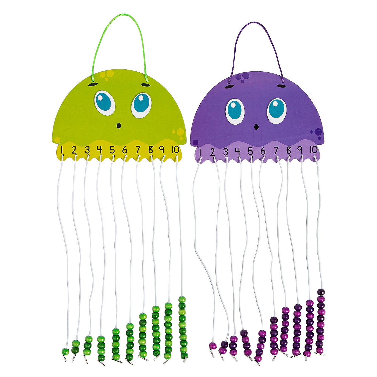 Jellyfish Counting Craft Kit for Kids, 12 Sets with Cardboard, Beads ...