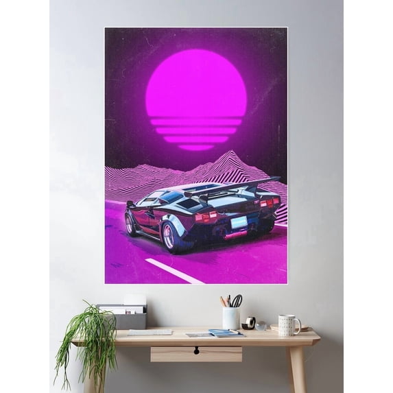 Countach Retrowave Poster Wall Art Modern Wall Decor For Living Room ...