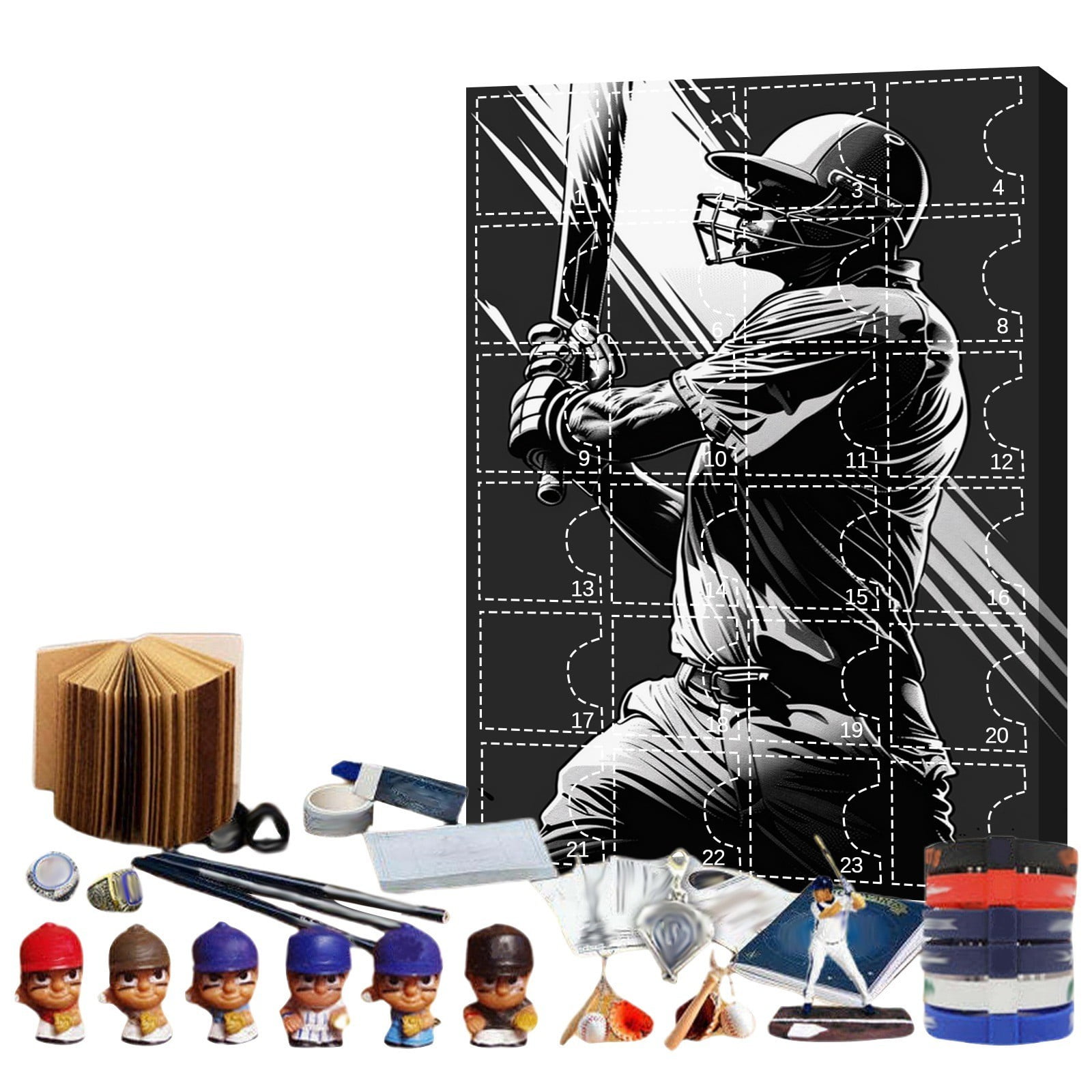 Countdown Baseball Advent Calendar with 24 Days Featuring 3D Figurines ...