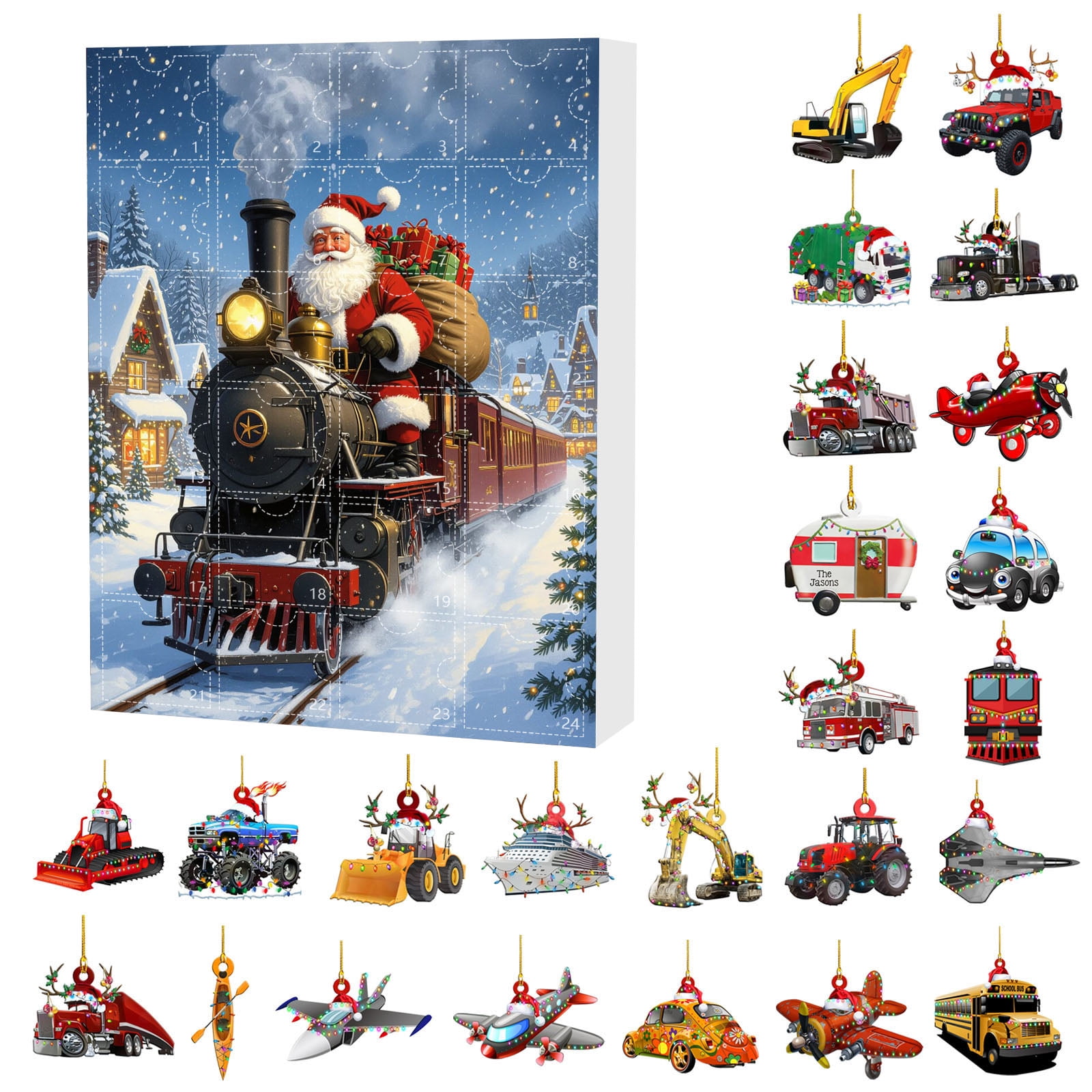 Countdown Calendar | 24 Boxes Christmas Countdown Decor - 2D Acrylic ...