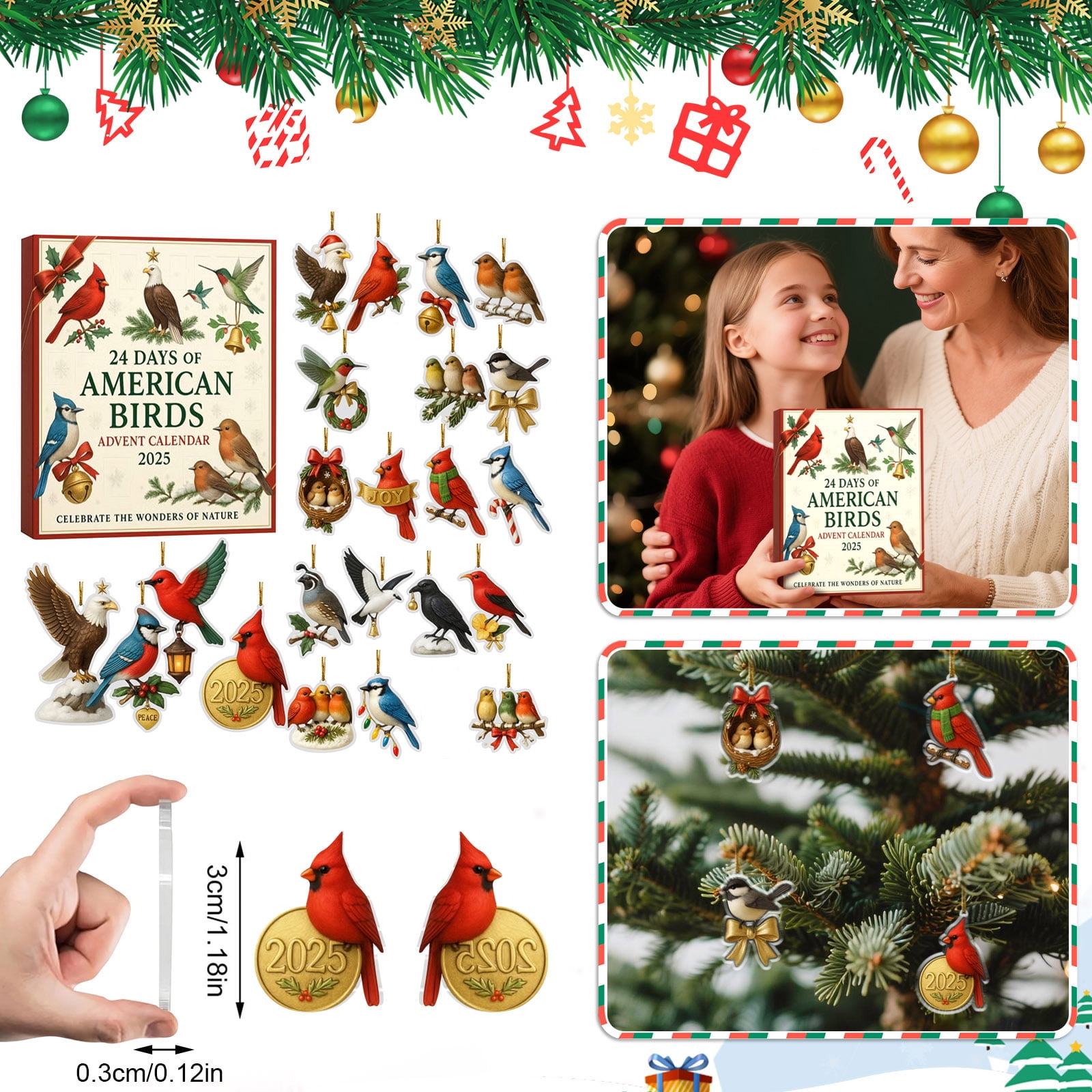 The Countdown Calendar with 24 Gifts and Surprise Design, 2D Plane with ...