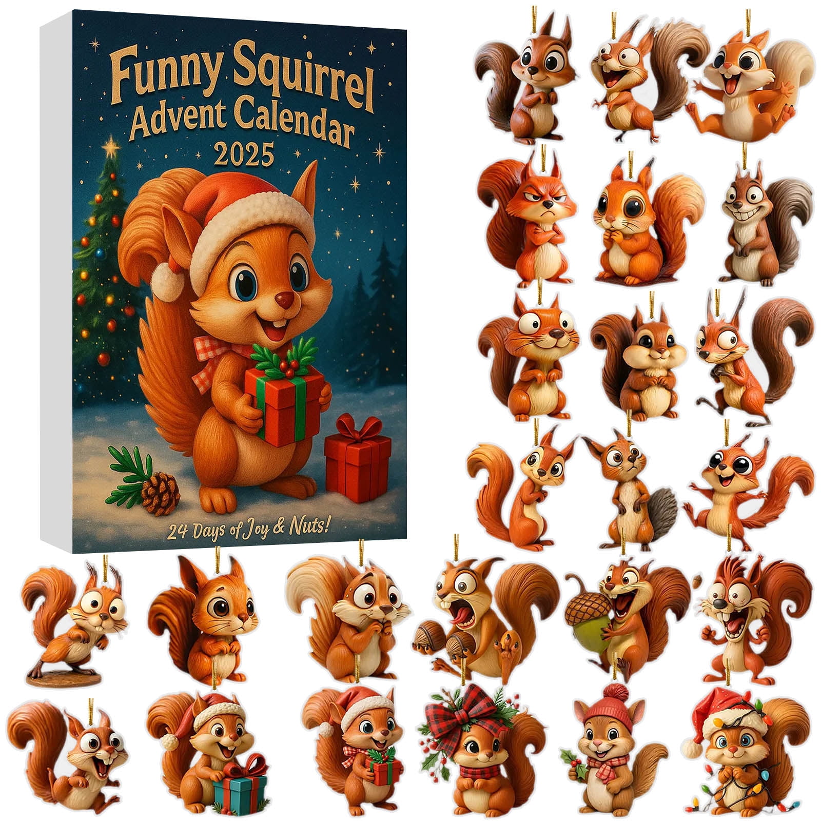 Countdown Calendar - Funny Squirrel Advent Calendar with 24 Gifts and ...