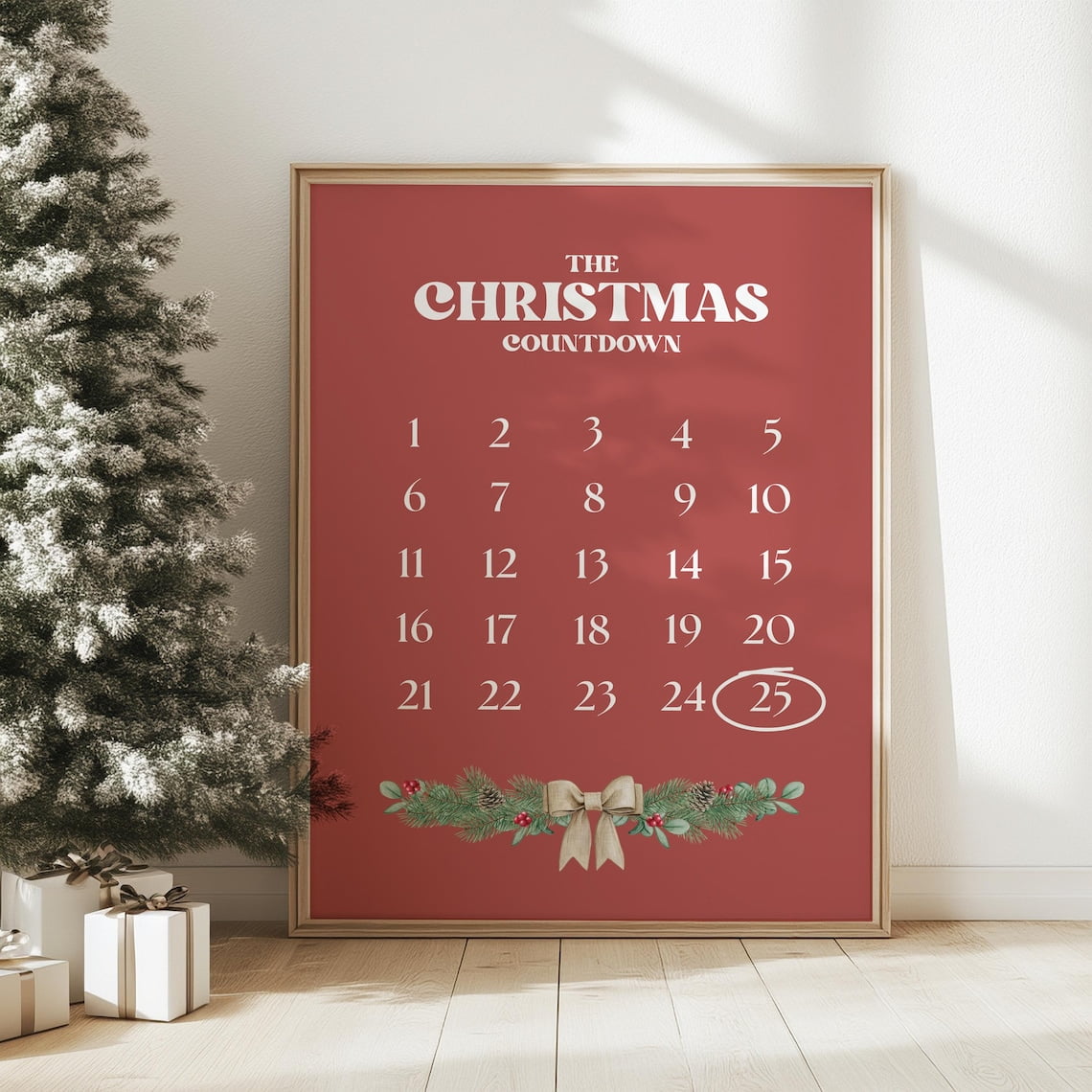 Countdown Calendar Printable, ModernDecor Poster Decor, Unframed Canvas ...