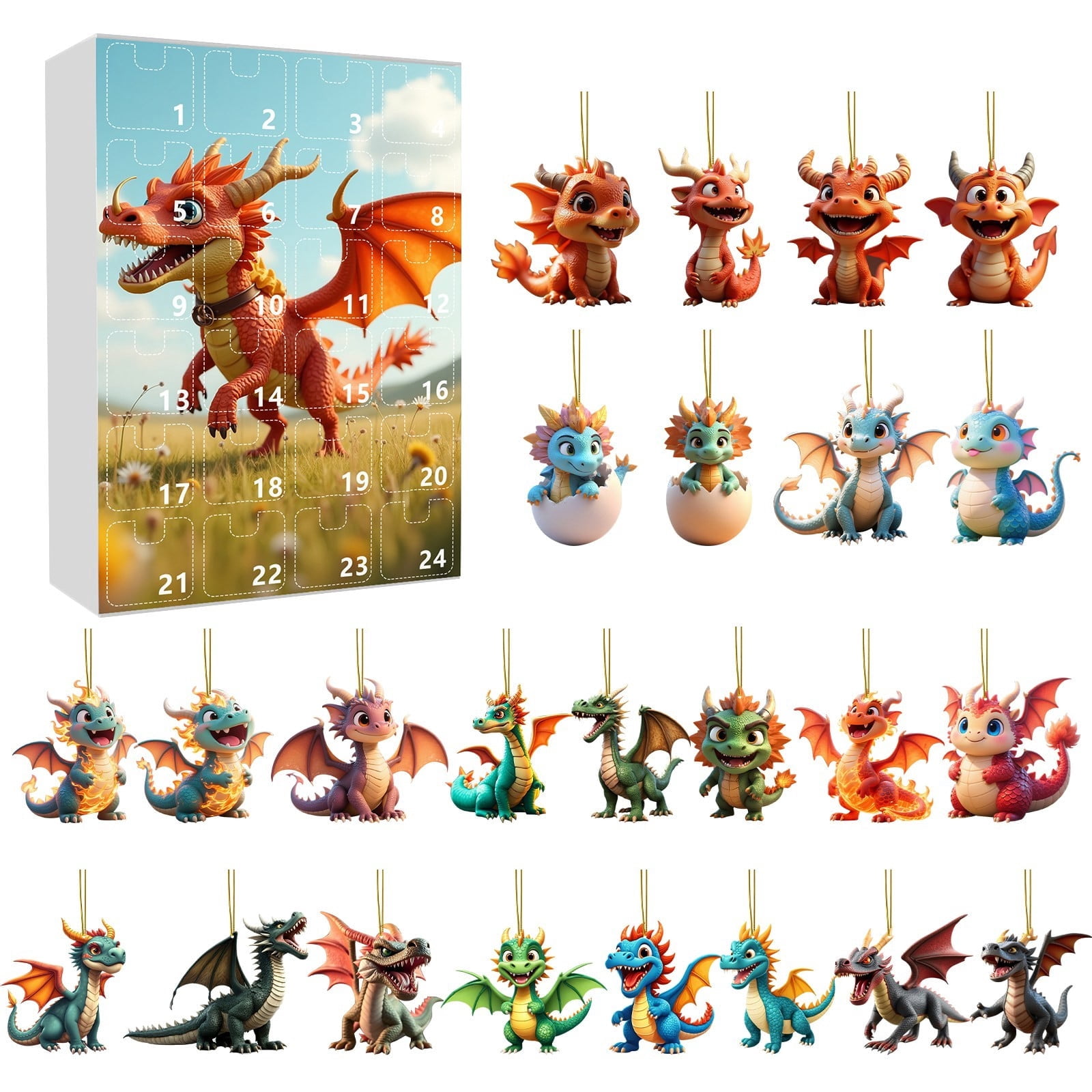 Countdown Calendar Set - 2D Interesting Ornaments Cute Acrylic ...