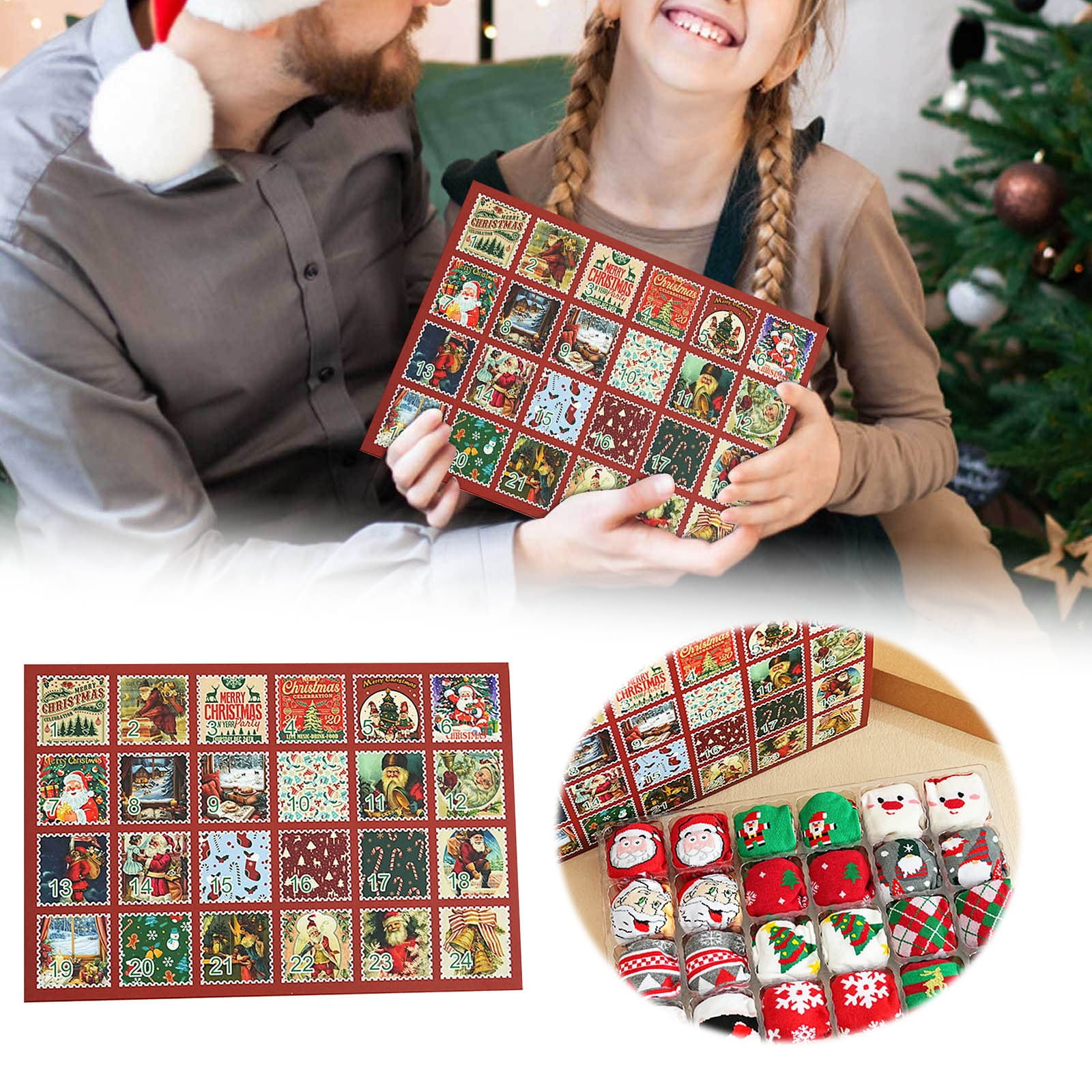 Countdown Calendar Sock Two Pack for Holiday Countdown Ideal Family ...