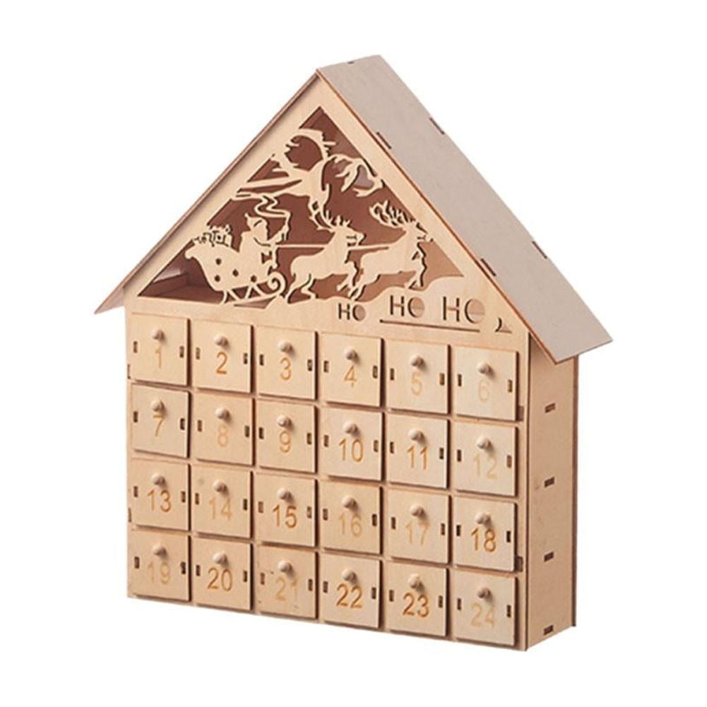 Countdown To Christmas Wooden Led Lighted Advent Calendar, 24 Day ...