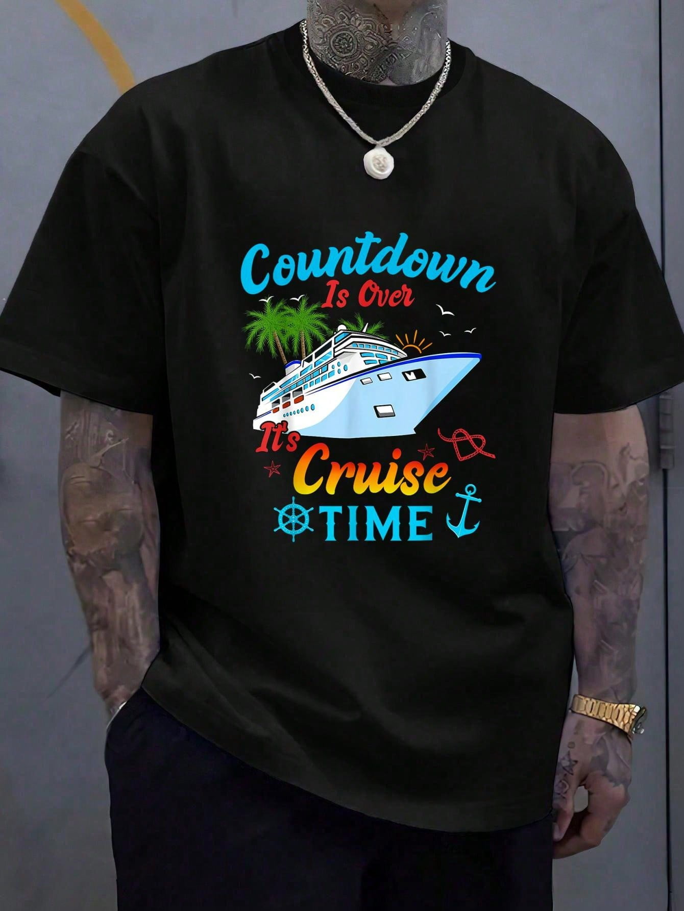 Countdown Is Over It's Cruise Time Men Women Cruise Ship T-Shirt - 100% ...