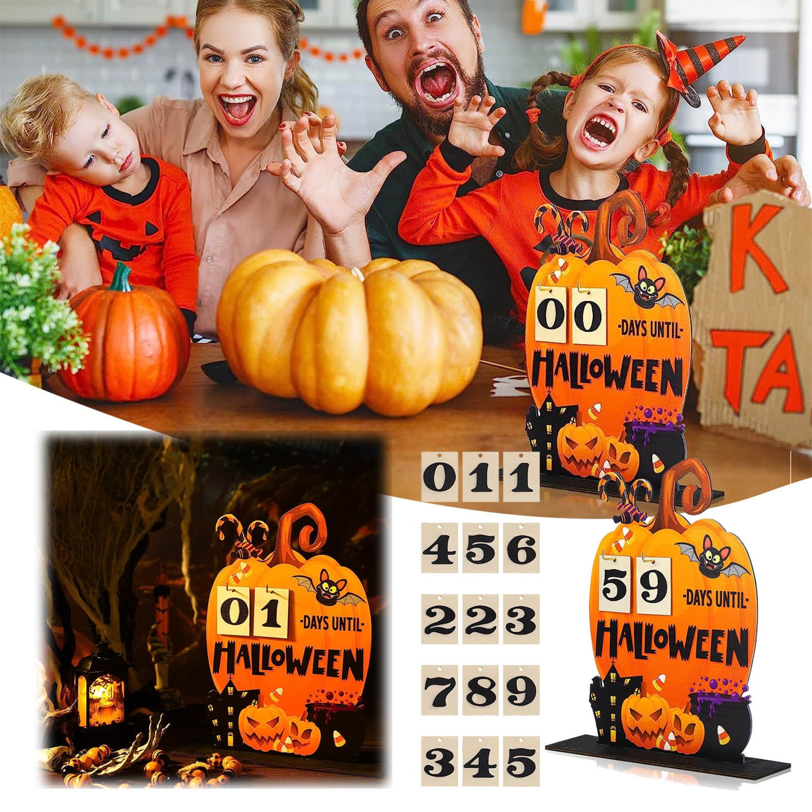 Countdown Halloween Coffin Calendar Decoration Halloween House Shaped ...