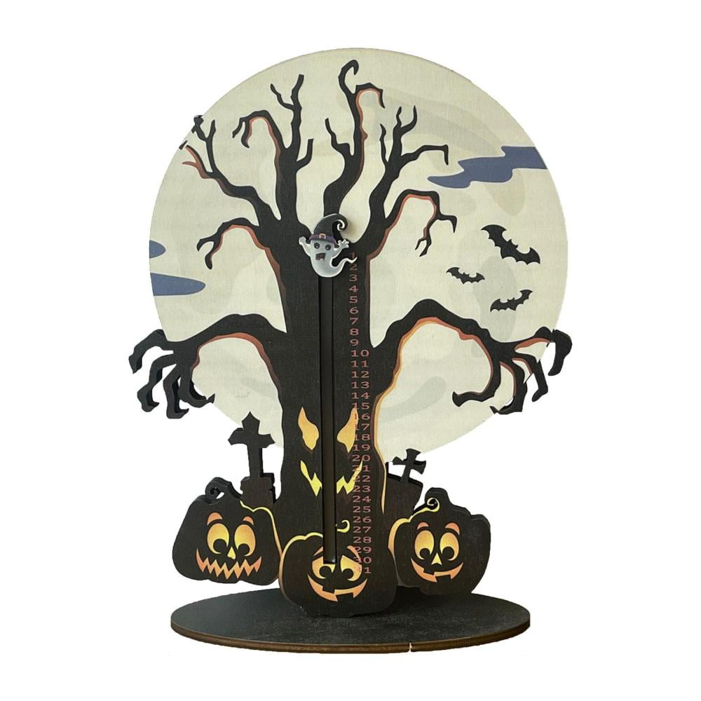 Countdown to Halloween | Wooden Ghost Dead Tree Shape Pumpkin Advent ...
